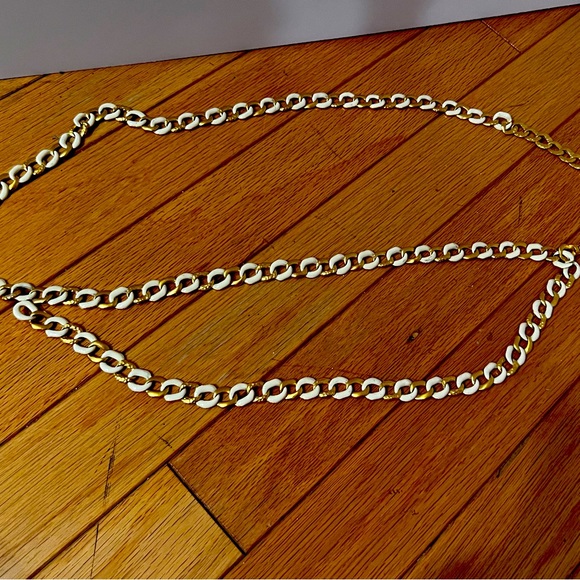 Accessories | White And Gold Double Front Chain Belt | Poshmark